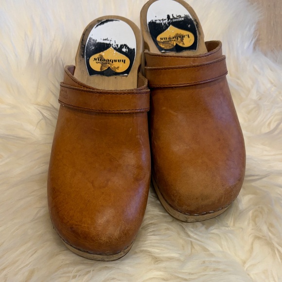 Swedish Hasbeens | Shoes | Swedish Hasbeens Brown Leather Clogs | Poshmark